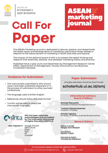 Call for Papers - ASEAN Marketing Journal | INOMICS