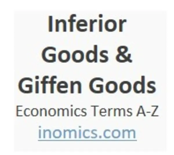 Inferior Goods & Giffen Goods | INOMICS